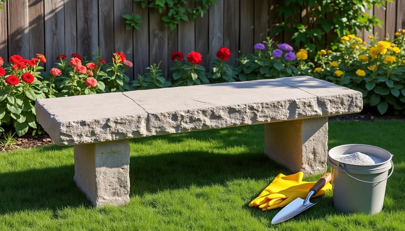 DIY : Construisez un banc de jardin en pierre reconstituée